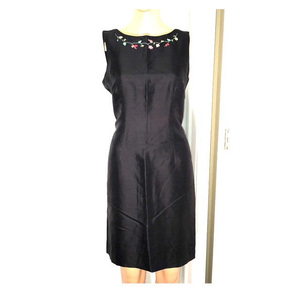 Talbots | Dresses | Talbots Petites Black 0 Silk Dress 8 | Poshmark